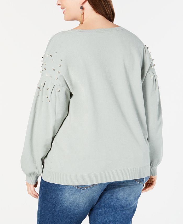 INC International Concepts I.N.C. Plus Size Embellished Sweater ...