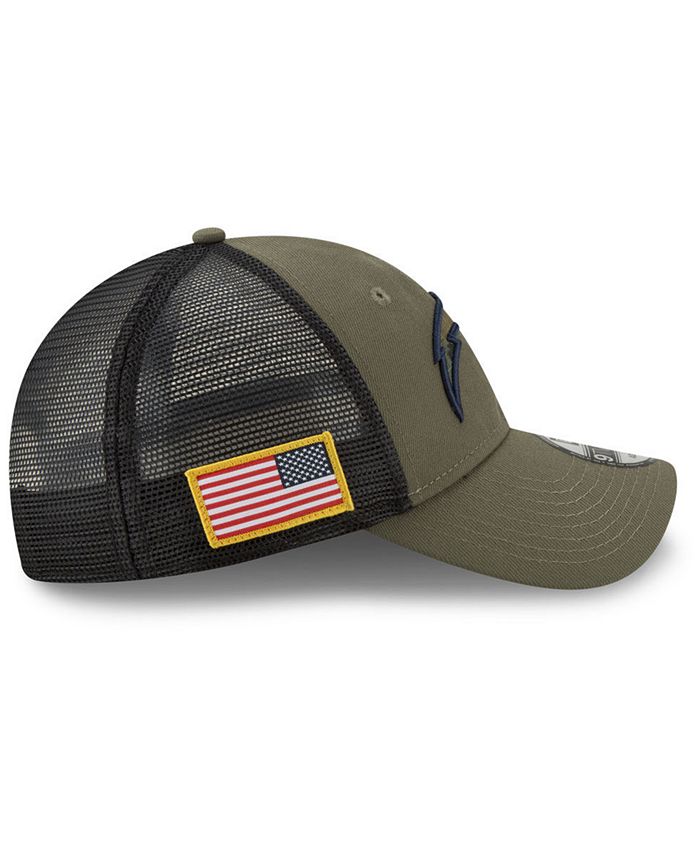 New Era Los Angeles Chargers Camo Service Patch 9TWENTY Trucker Cap ...