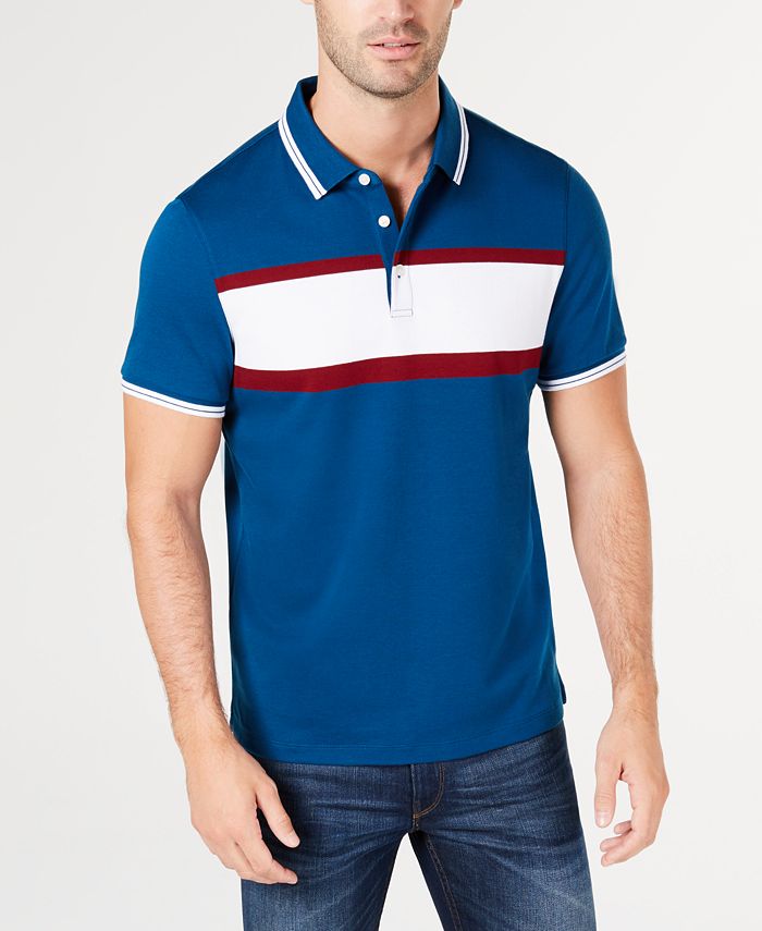 Michael Kors Men's Greenwich Regular-Fit Colorblocked Polo - Macy's