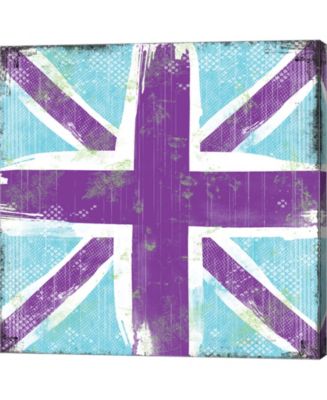 Union Jack Purple An By Louise Carey Canvas Art - Macy's