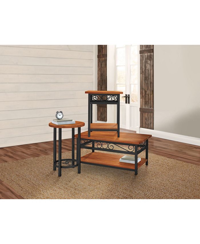 Alaterre Furniture Artesian Scrollwork Round End Table - Macy's