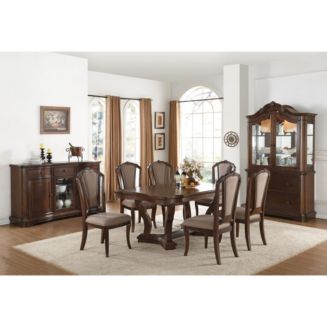 Contemporary Glass-Insert Dining Table - Macy's