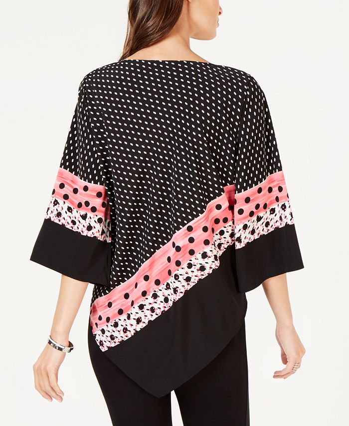 Alfani Printed V-Hem Top, Created for Macy's - Macy's