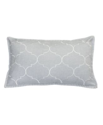 Ava Whipstitch Embroidered Pillow, 20" x 12" - Macy's