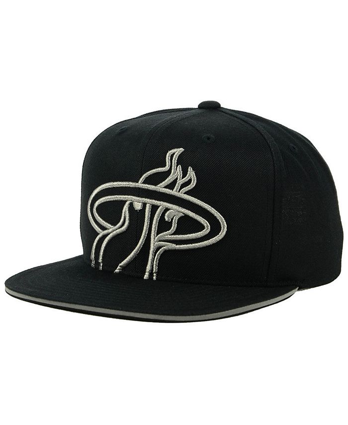 Mitchell & Ness Miami Heat Cropped Metallic Snapback Cap - Macy's