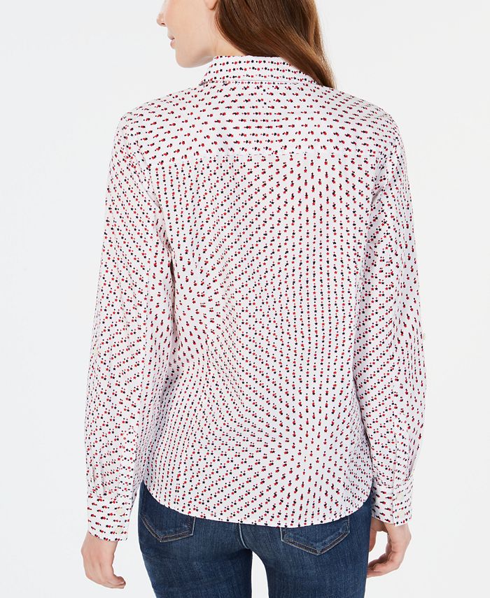 Tommy Hilfiger Cotton Star-Print Button-Up Shirt, Created for Macy's ...