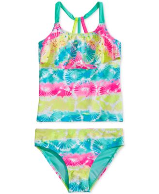 Breaking Waves Big Girls 2-Pc. Printed Flounce Tankini - Macy's