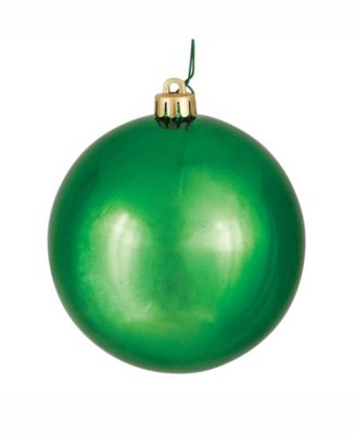 Vickerman 4" Green Shiny Ball Christmas Ornament - Macy's