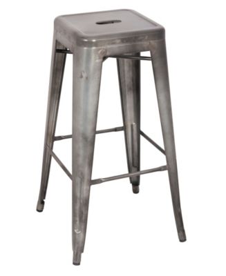Chintaly Galvanized Steel Bar Stool (Set of 4) - Macy's
