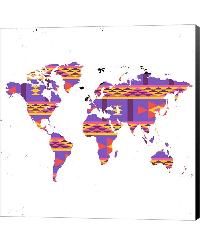 Metaverse World Map Tribal by Ramona Murdock Canvas Art - Macy's