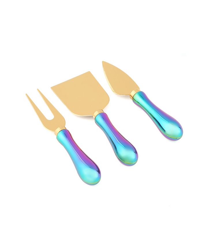 Thirstystone 4 Piece Rainbow Iridescent Cheese Knife Set - Macy's