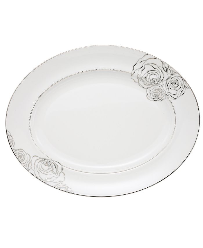 Monique Lhuillier Waterford Dinnerware, Sunday Rose Medium Oval Platter ... Monique Lhuillier Waterford Dinnerware, Sunday Rose Medium Oval Platter ...