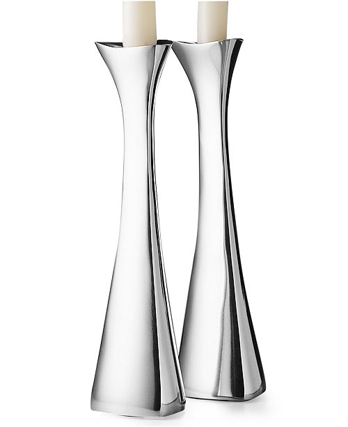 Nambé Nambe Set of 2 Tri Corner Candlesticks & Reviews - Candle Holders ...