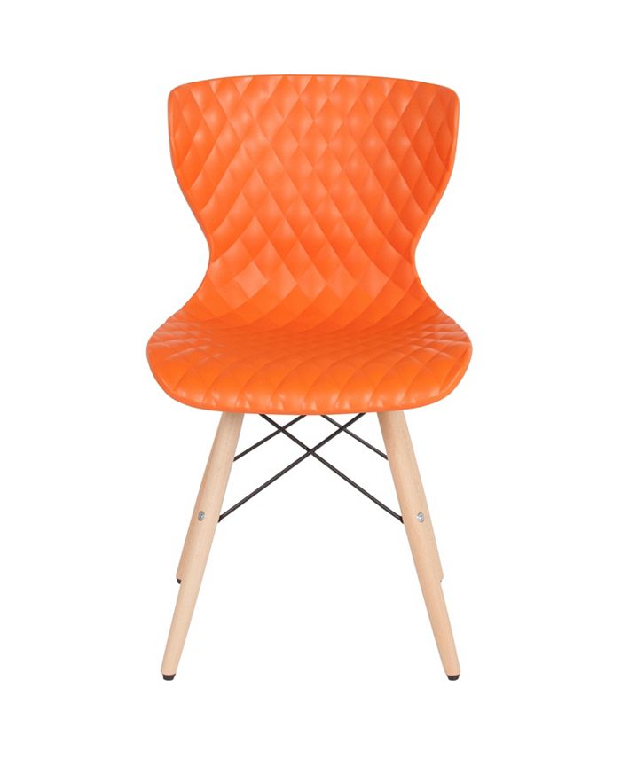 Flash Furniture Bedford Contemporary Design Orange Plastic Chair With ...