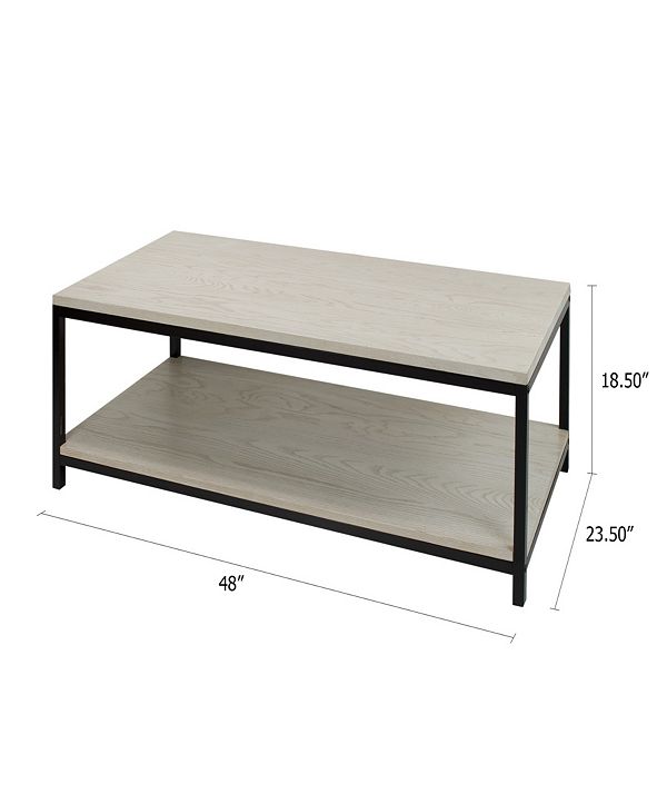 Yu Shan Studio Coffee Table with Solid Red Oak Top and Shelf & Reviews ...