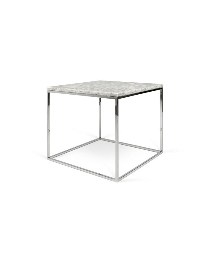 TemaHome Gleam 20x20 Marble Side Table - Macy's