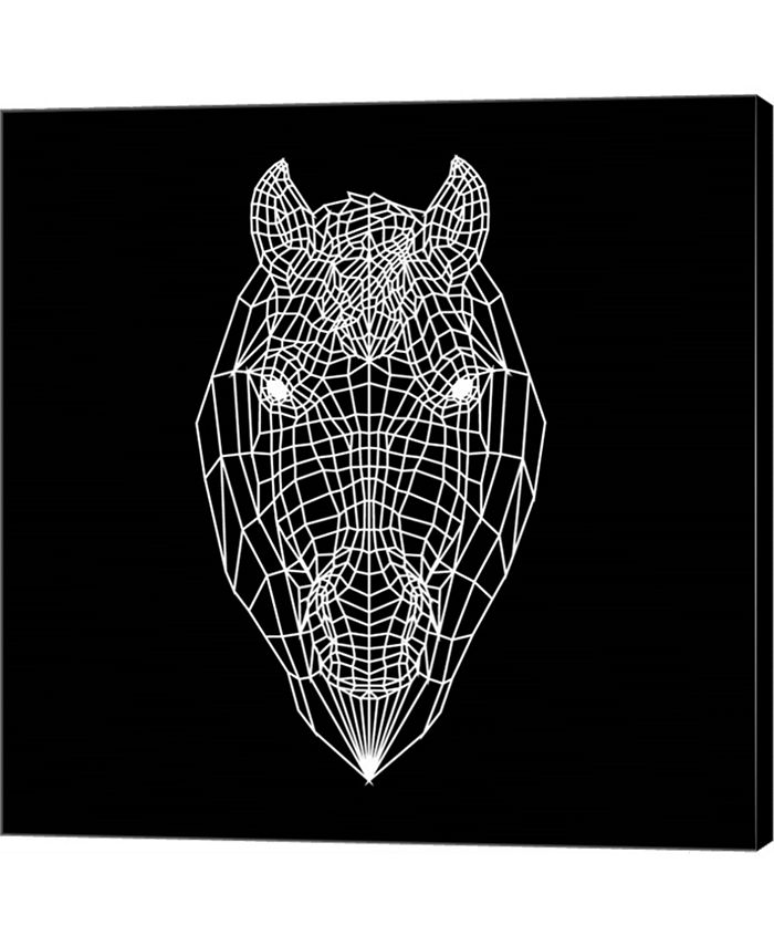 Metaverse Horse Head Black Mesh by Lisa Kroll Canvas Art - Macy's