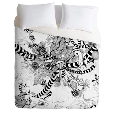 Deny Designs Iveta Abolina Black And White Play King Duvet Set - Macy's