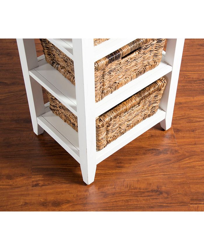 Sunny Designs White & Natural Storage Rack - Macy's