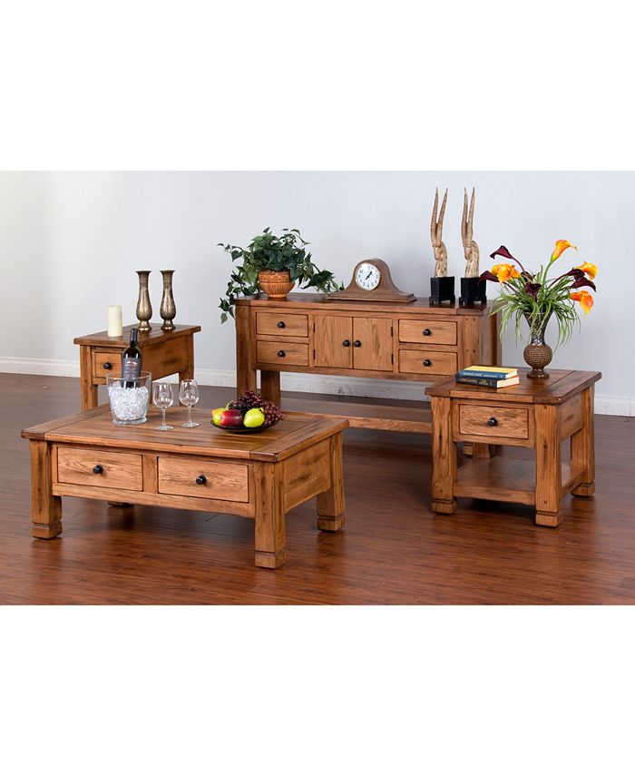 Sunny Designs Sedona 27"H Rustic Oak Chair Side Table - Macy's