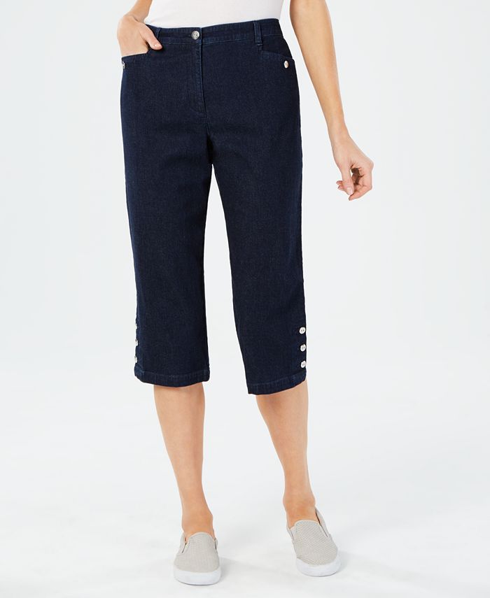 Karen Scott Comfort Waist Denim Capri Pants Created For Macys Macys