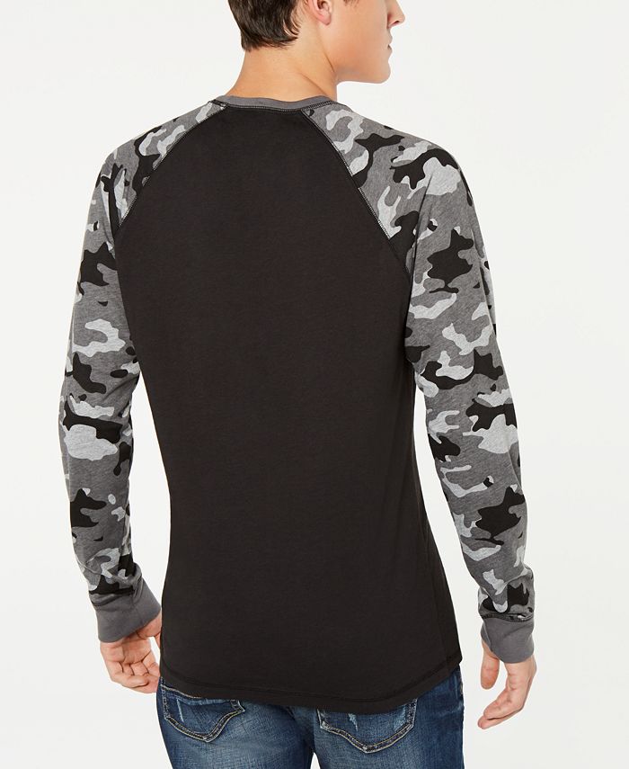 American Rag Men's Raglan Camo Long-Sleeve T-Shirt, Created for Macy's ...
