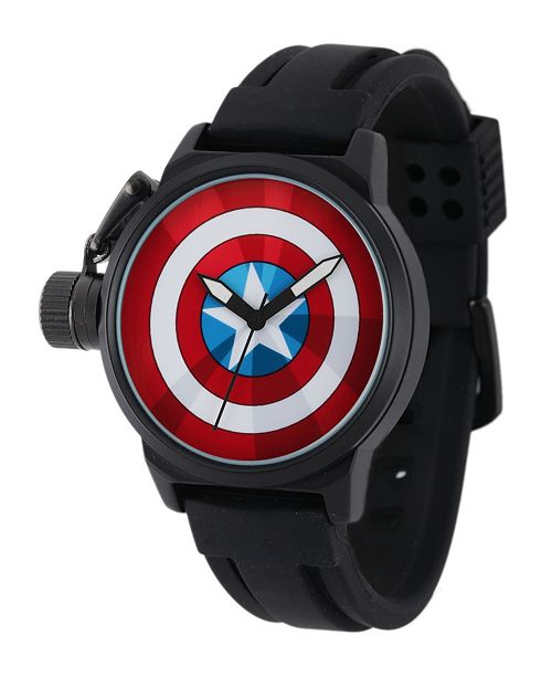 ewatchfactory Marve Captain America Men's Black Alloy Watch & Reviews ...