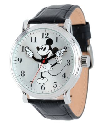 Disney Mickey Mouse Men's Shiny Silver Vintage Alloy Watch - Macy's