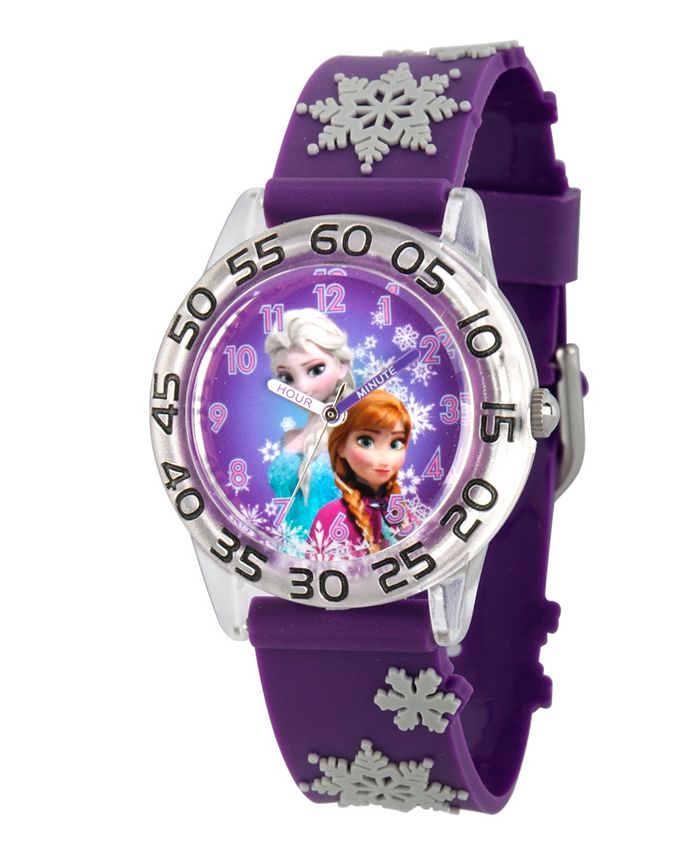 ewatchfactory Disney Frozen Elsa and Anna Girls' Plastic Time Teacher ...