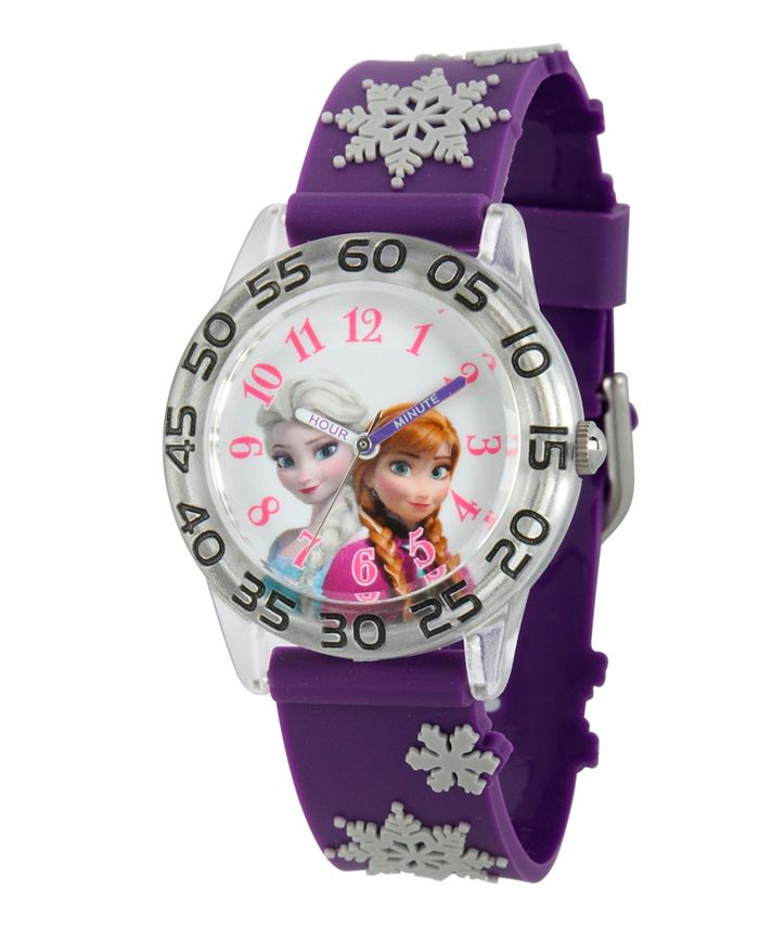 ewatchfactory Disney Frozen Elsa and Anna Girls' Plastic Time Teacher ...