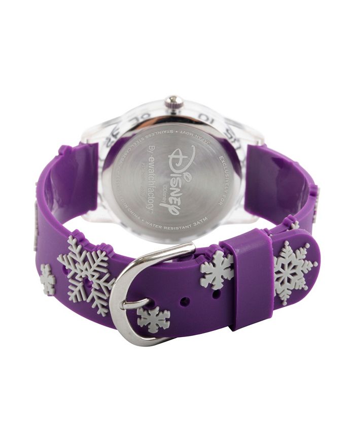 ewatchfactory Disney Frozen Elsa and Anna Girls' Clear Plastic Time ...