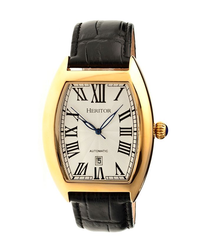Heritor Automatic Redmond Gold & Silver Leather Watches 40mm - Macy's