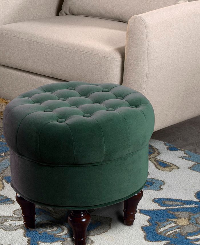 Clickhere2shop Home Living Room Wooden Leg Oculas Ottoman, Arabella ...