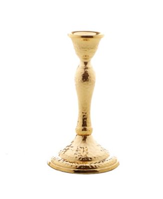 Classic Touch 6.5" Hammered Gold Candlestick - Macy's