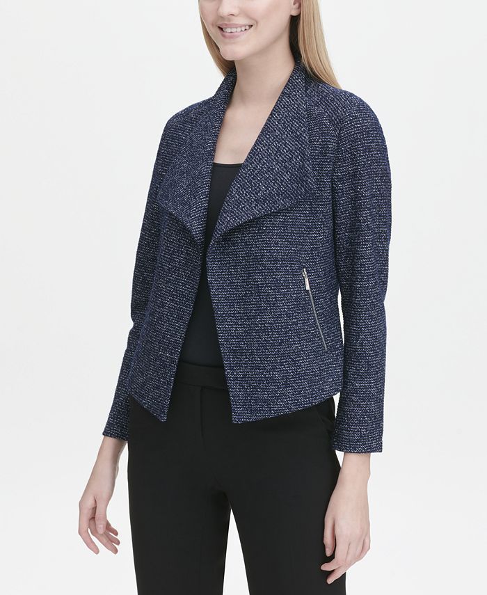 Calvin Klein Wing-Collar Open-Front Blazer - Macy's