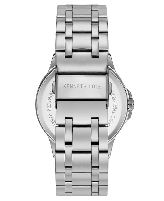 Kenneth Cole New York Men's Diamond Silver Bracelet Watch 44mm - Macy's