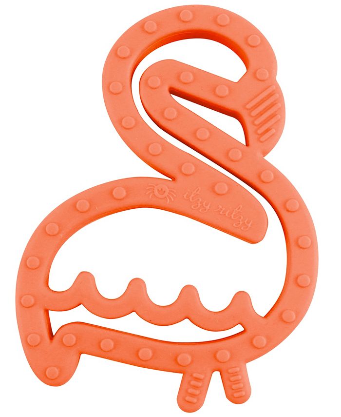 Itzy Ritzy Teething Happens Flamingo Print Silicone Teether - Macy's