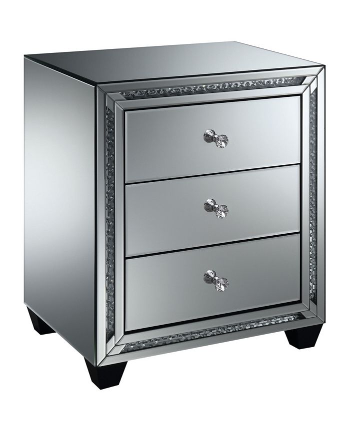 Furniture of America Basel Crystal-Studded 3-Drawer Side Table - Macy's