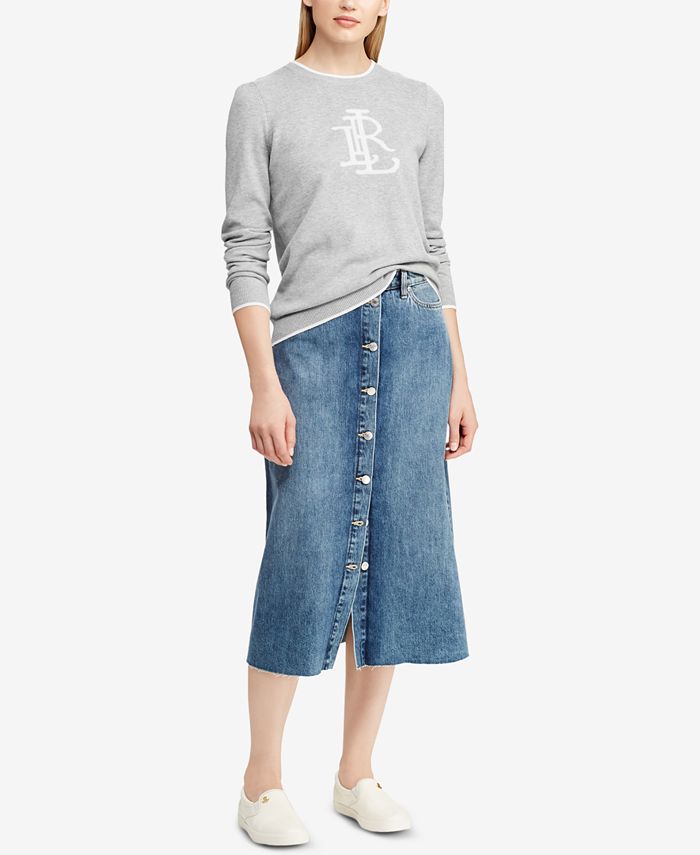 Lauren Ralph Lauren Monogram Sweater - Macy's