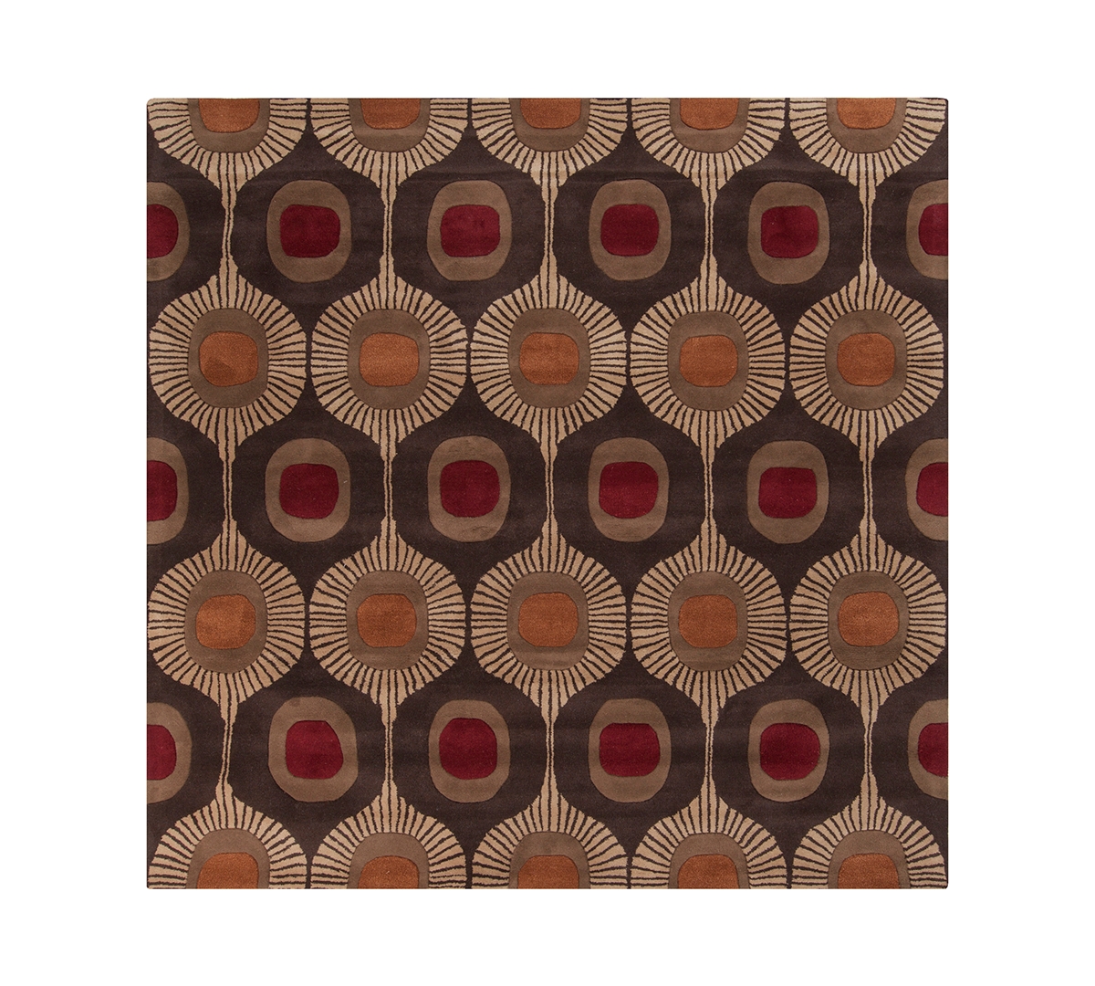 Livabliss Forum Fm-7170 Dark Brown 8 Square Area Rug - Dark Brown