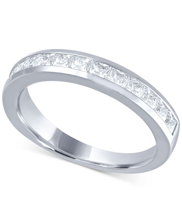 Macy's Diamond Princess Band (3/4 ct. t.w.) in 14k White Gold - Macy's
