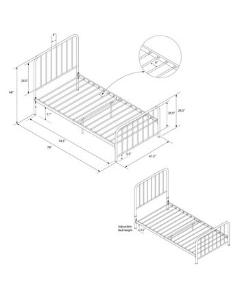 Novogratz Collection Novogratz Bellamy Twin Metal Bed - Macy's