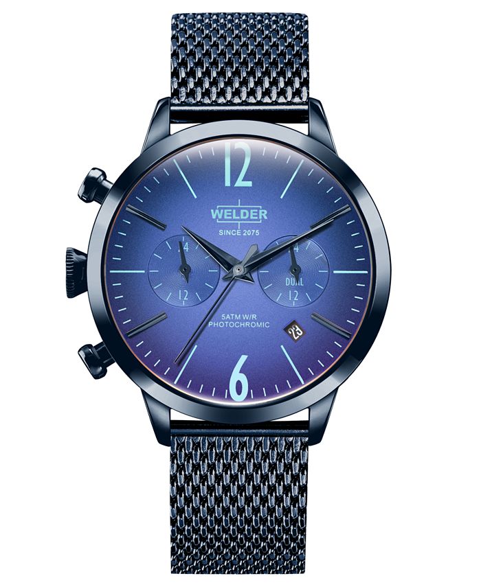 WELDER Women's Blue Stainless Steel Mesh Bracelet Watch 38mm - Macy's