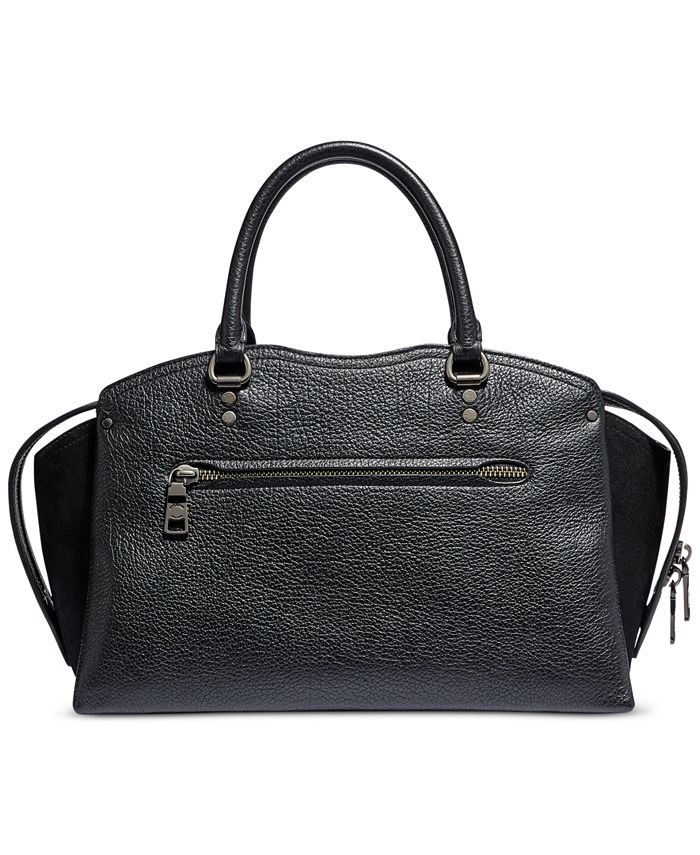 COACH Mixed Leather Drew Satchel - Macy's