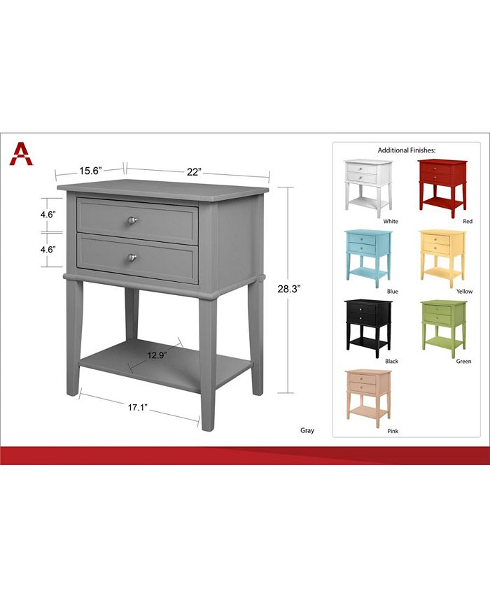 Ameriwood Home Cottage Hill Accent Table With 2 Drawers - Macy's