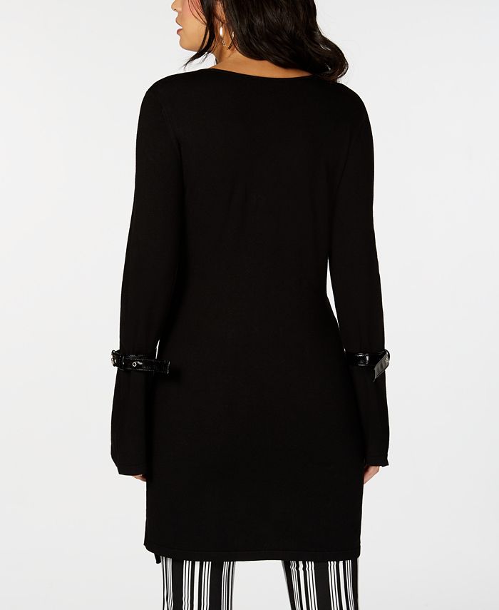 INC International Concepts I.N.C. Buckle Surplice Tunic Sweater ...