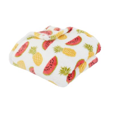 Priscilla Pineapple & Watermelon Printed Loft Fleece Decorative Throw ...