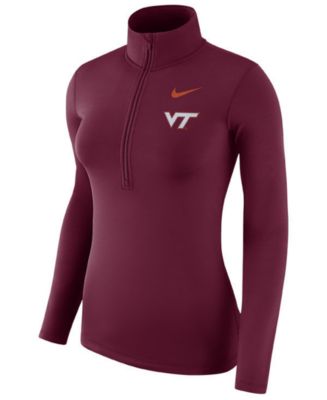 Nike Women's Virginia Tech Hokies Hyperwarm Quarter-Zip Pullover - Macy's