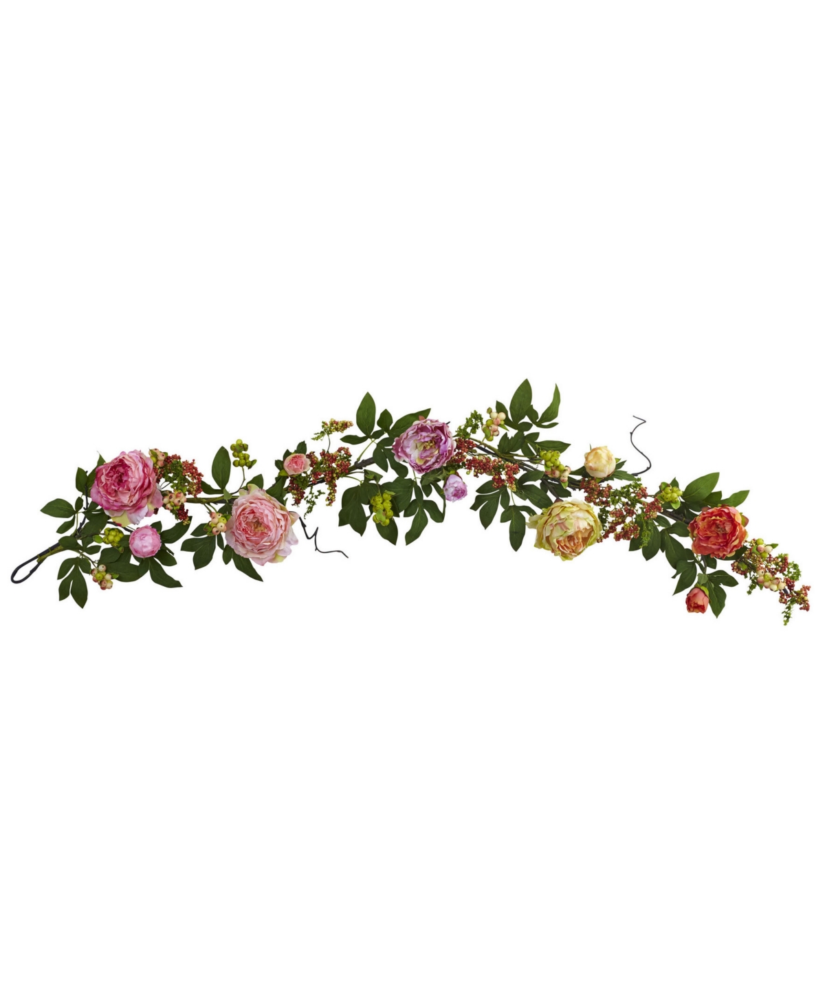 Click here for Nearly Natural 60 Mixed Peony and Berry Garland -... prices