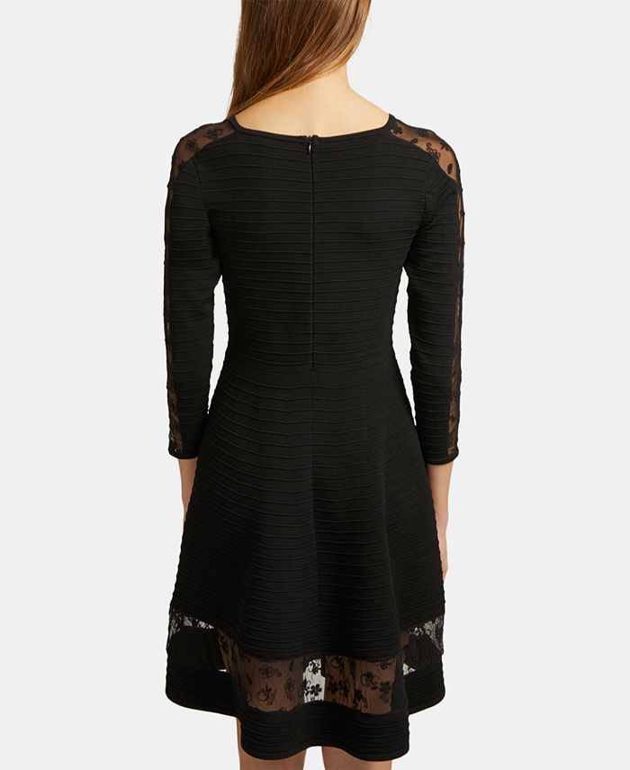 French Connection Voletta Mesh-Trim Dress - Macy's